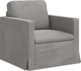 Set pohovek 2 ks Světle šedá samet 3407625