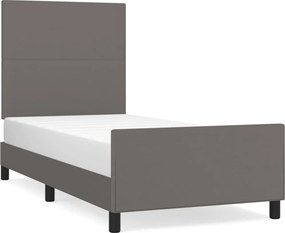 Rám postele s čelem šedý 80 x 200 cm umělá kůže 3125419