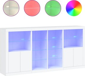 Příborník s LED osvětlením bílý 202 x 37 x 100 cm 3209184