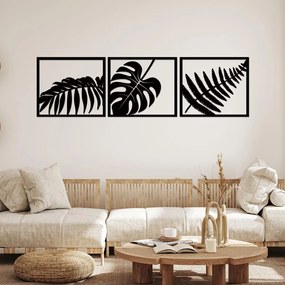 dřevo života 3dílný dřevěný obraz exotickych rostlin Barevný vzor: Buk, Rozměry (cm): 60x54