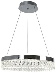 LED Stmívatelný lustr na lanku LED/90W/230V 3000-6500K chrom + dálkové ovládání