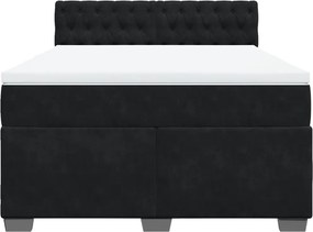 Box spring postel s matrací černá 160x200 cm samet 3288662