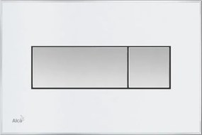 ALCAPLAST M1370 ovládací tlačítko, bílá sklo/chrom, M1370