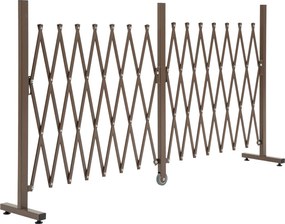 Outsunny Nůžková zábrana Nůžková zábrana výsuvná 52-405cm Zahradní hliníková hnědá H103,5cm | Aosom