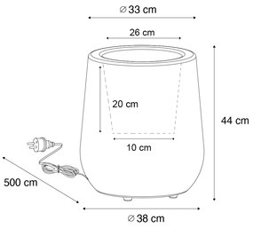 Venkovní stojací lampa květináč bílá IP44 - Flowerpot