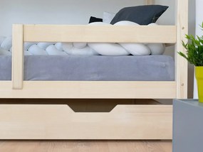 Benlemi Dřevěná patrová postel KILI ve tvaru domečku Zvolte barvu: Bílá, Zvolte šuplík: Bez šuplíku, Zvolte výšku: 207 cm