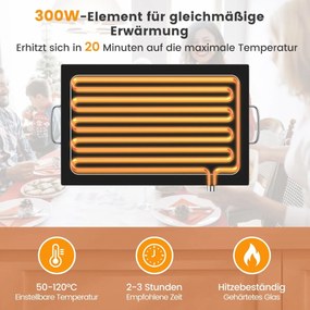 Costway Ohřívací talíř Elektrický ohřívač potravin s funkcí ohřevu 50 - 120 ℃