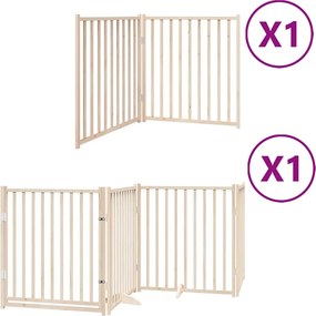 Zábrana pro psy s dvířky skládací 6 panelů 480 cm topol 3155725
