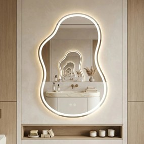 Tutumi Zrcadlo 80x55 cm s vyhříváním a regulovatelným LED osvětlením HOM-01516