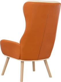 Relaxační křeslo krémové textil a PVC 341303