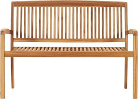 Stohovatelná zahradní lavice s poduškou 128,5 cm masivní teak 3063281