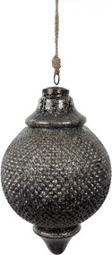 Granitová skleněná vánoční ozdoba špičatá baňka L - 20*32 cm