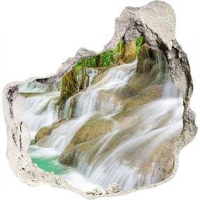 Wallmuralia Díra 3D ve zdi nálepka Vodopády 75x75 cm