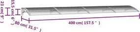 vidaXL Vchodová stříška šedá a průhledná 400 x 75 cm polykarbonát [153598]