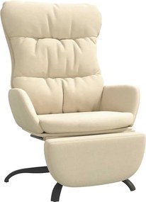 Relaxační křeslo s podnožkou krémové textil 3097596