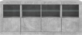 Příborník s LED osvětlením betonově šedý 163 x 37 x 67 cm 3209075