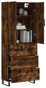 Skříň highboard kouřový dub 69,5 x 34 x 180 cm kompozitní dřevo - Default Title