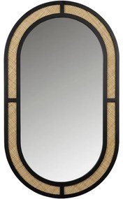 OnaDnes -20% White Label Černé kovové závěsné zrcadlo WLL AIDA 96 x 56 cm