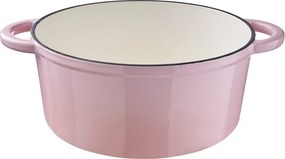 HOT IRON Litinový hrnec kulatý 33 cm - sv. růžová