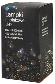 VÁNOČNÍ SVĚTELKA INTERIÉROVÁ 1000CM/400LED TEPLÁ BÍLÁ