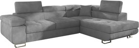 Rozkládací rohová sedačka TONY DELUXE 270×202 cm – více barevných variant levý roh šedá