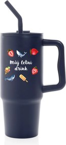 Personalizovaná nerezová termoska s barevným víčkem s letním mixem