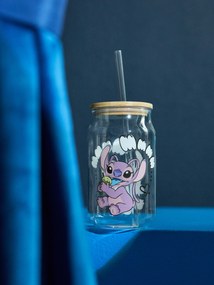 Sinsay - Skleněný hrnek s víčkem a brčkem Lilo & Stitch - vícebarevná