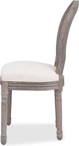 Jídelní židle 2 ks krémové textil 244089