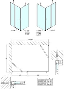 Polysan ZOOM LINE sprchové dveře 1000mm, čiré sklo, ZL1310