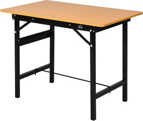 HOMCOM Skládací pracovní stůl Skládací pracovní stůl s pravítkem Nosnost 100 kg 100x60x75,5 cm Přirozená a černá | Aosom