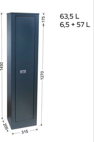 Zbraňový ocelový sejf RICHTER RS.145.G.K (Šedá), Richter šedá