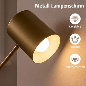 Costway Stojací lampa 175 cm Lampička na čtení s nastavitelnou hlavou a ramenem