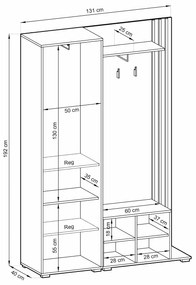 Předsíň NELLY - bílá + dub artisan