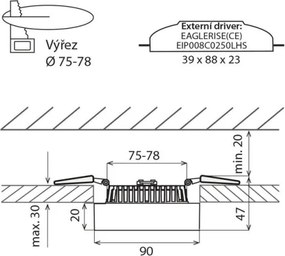 LED podhledové svítidlo McLED NIXO 8W 4000K neutrální bílá ML-412.056.33.0