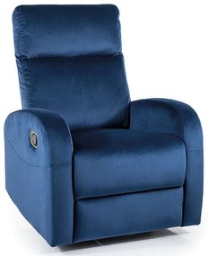 Relaxační křeslo OLYMP — polohování, houpaní i otáčení, látka, více barev Modrá