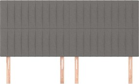 Čelo postele tmavě šedé 200 x 5 x 118/128 cm látkové 3116593