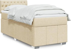 Box spring postel s matrací krémová 100 x 200 cm textil 3289291
