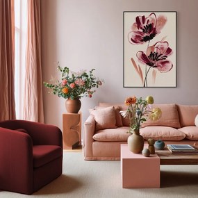 Tištěný obraz s rámem/na plátně 70x100 cm Burgundy Blooms – Styler