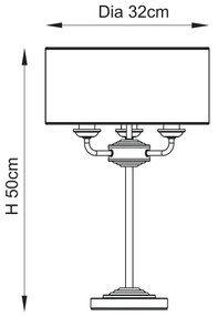 Endon 110721 - Stolní lampa HIGHCLERE 3xE14/18W/230V béžová/mosaz