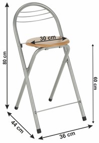 Kondela Barová židle, buk/aluminium, BOXER