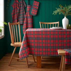 Bavlněný ubrus s vánočním motivem 178x137 cm Christmas Tartan Check – Catherine Lansfield