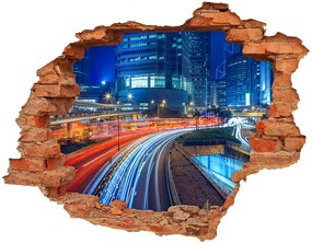 Wallmuralia Fototapeta díra na zeď 3D Hongkong noc 90x70 cm