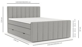 Černá boxspring postel s úložným prostorem 200x200 cm Ruby – Maison de Rêve