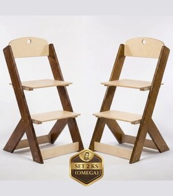 Lucas Wood Style - rostoucí židle OMEGA III zvýhodněný set 2 ks - ořech +  kaštan