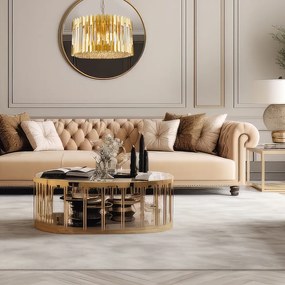 Lustr Ritz, 1x křišťálové/zlaté kovové stínítko, (fi 54cm), g