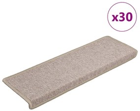 Schodové rohože 30 ks 65 x 21 x 4 cm béžové s obdélníkovým okrajem 3365771