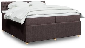 Box spring postel s matrací tmavě hnědá 200x200 cm textil