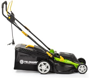 Fieldmann FZR 2041-E Elektrická sekačka Příkon 1800 W, Šířka záběru 38 cm, Centrální nastavení výšky sečení - 6 poloh, Výška sečení 25-75 mm, Dělený