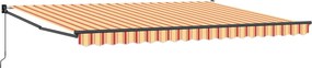 Stahovací markýza Žlutá a oranžová 450 x 300 x 165 cm 3330909