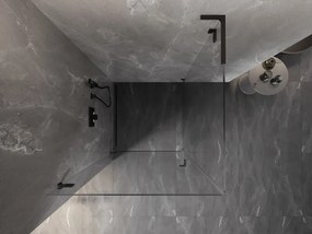 Mexen Lunar-B L výklopný sprchový kout levý 70 x 70 cm, čiré sklo, černá matná, 832L-070-070-70-00-L